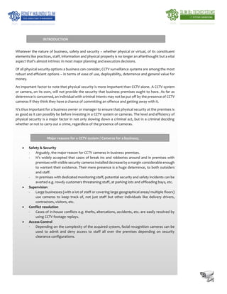 CCTV SECURITY CAMERA SYSTEMS - Buyers guide & Best practices for ...