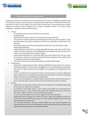 CCTV SECURITY CAMERA SYSTEMS - Buyers guide & Best practices for ...