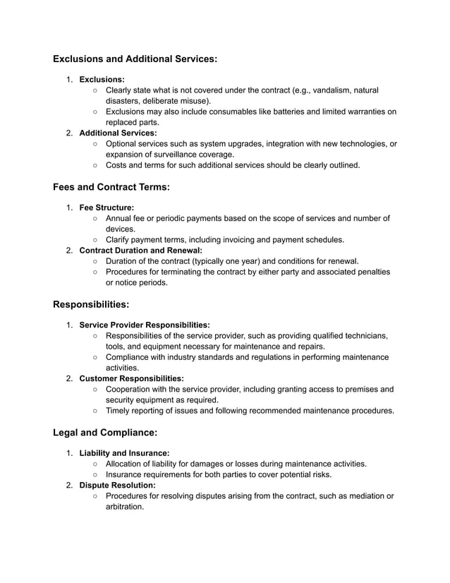 CCTV & Security Systems annual maintenance contract.pdf | IT and ...