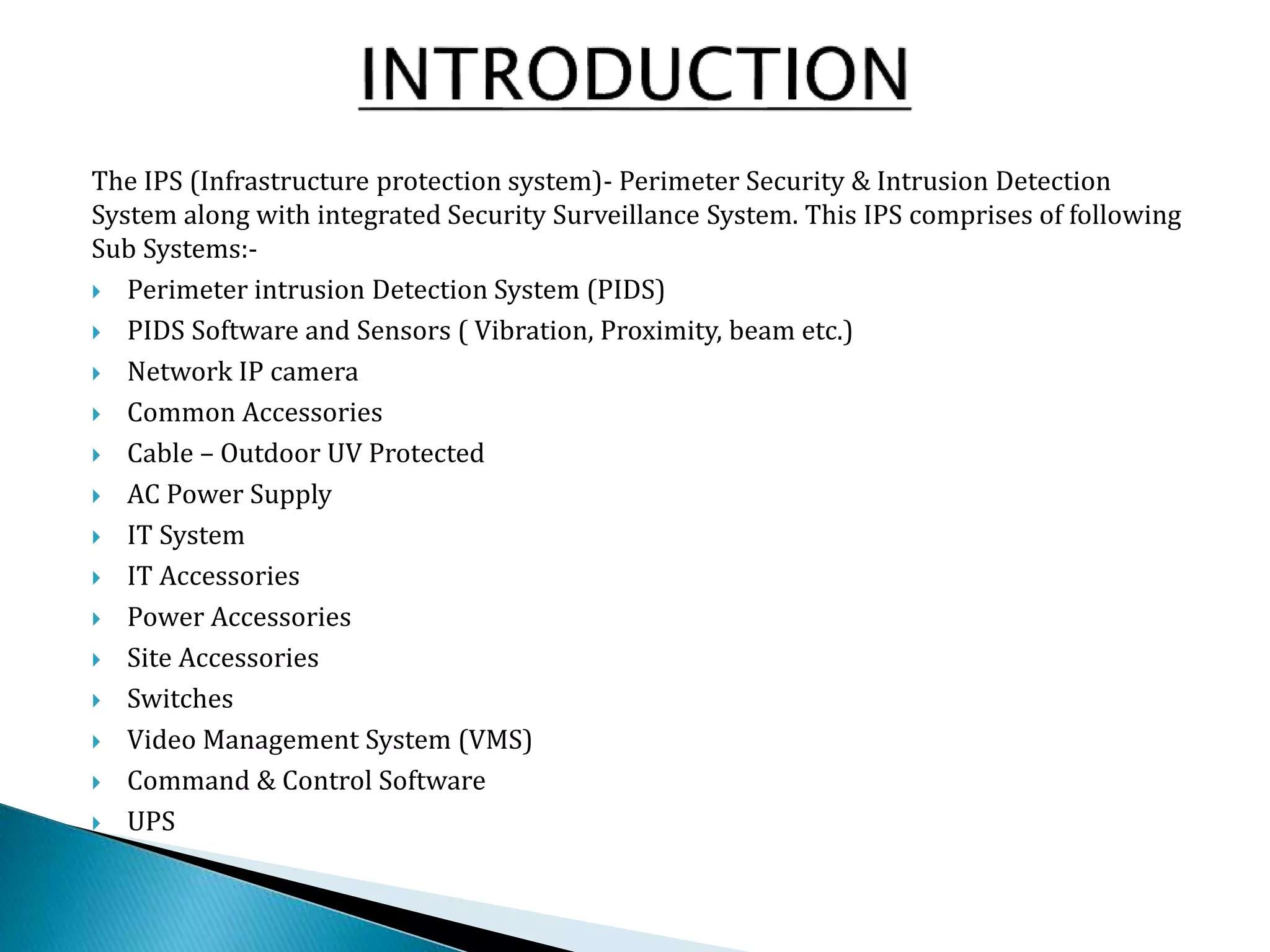 CCTV Surveillance System Including Sensor For Infrastructure Protection | PPTX