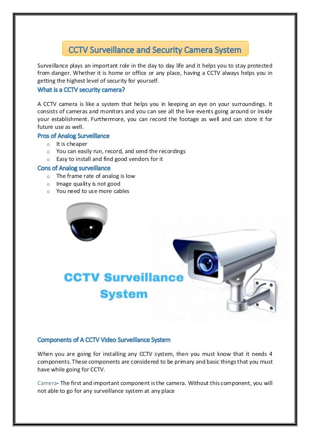 Cctv surveillance and security camera system