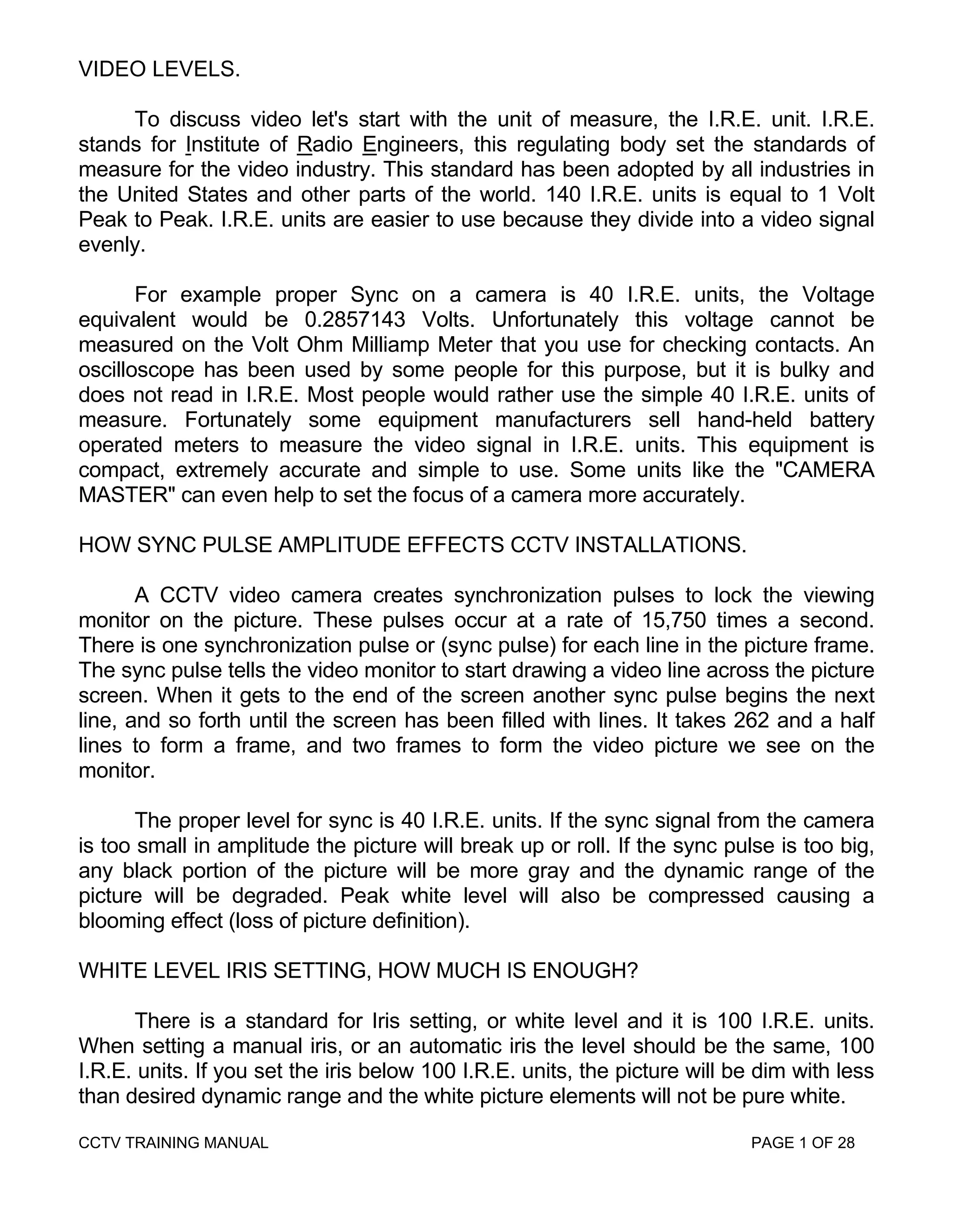 Cctv training manual | PDF