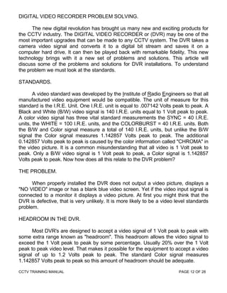 Cctv training manual | PDF