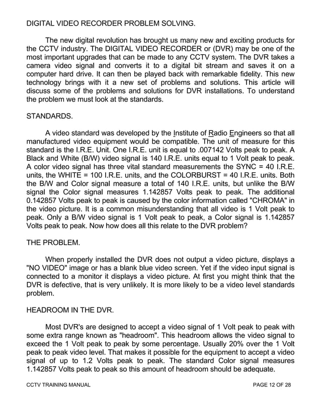 Cctv training manual | PDF | Cameras and Camcorders | Consumer Electronics