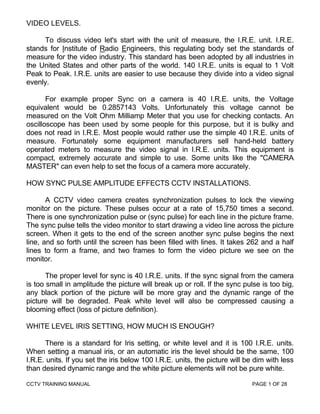 Cctv training manual | PDF