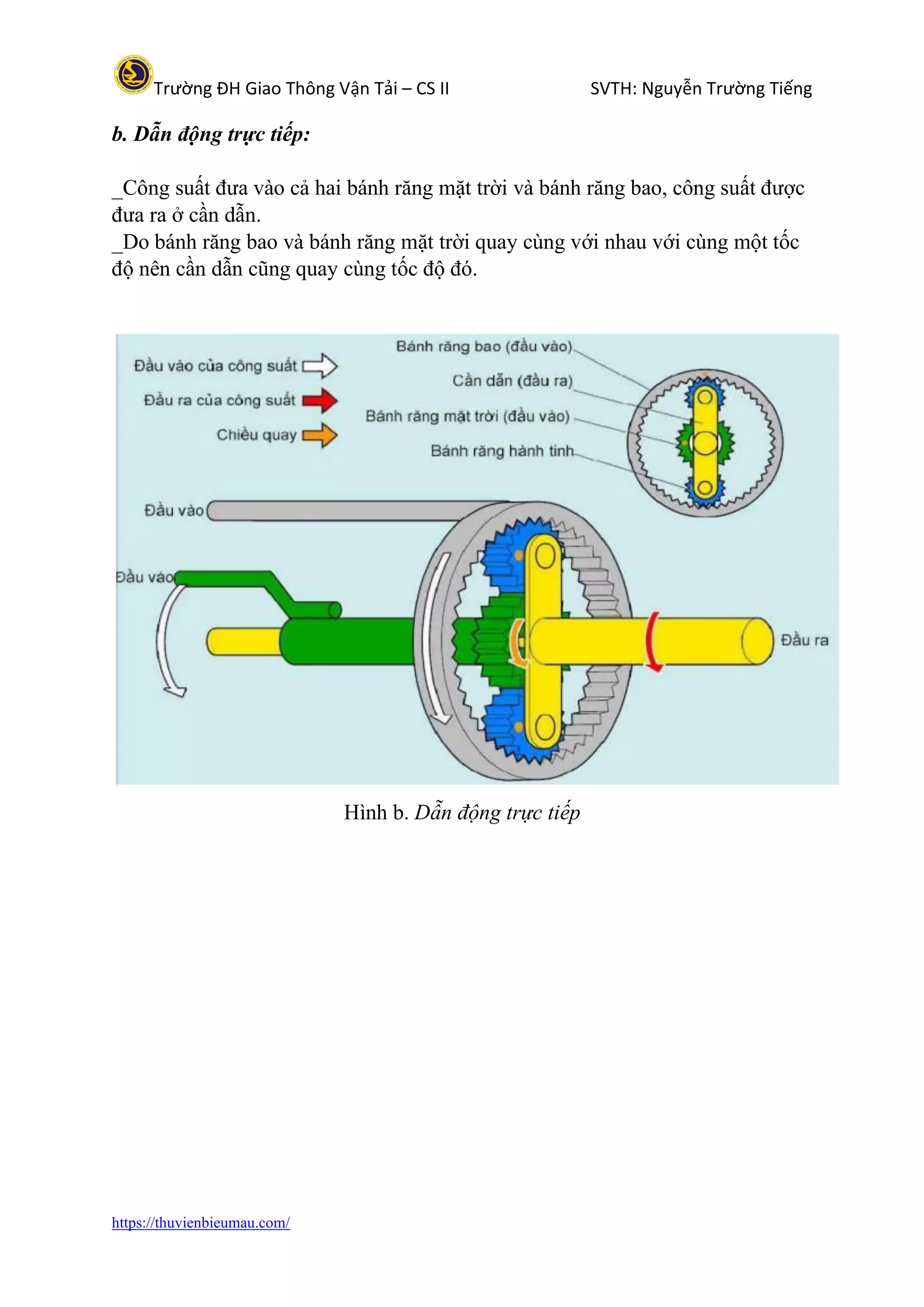 Phân tích động học Cơ cấu hành tinh kiểu Simpson trong hộp số tự động | PDF