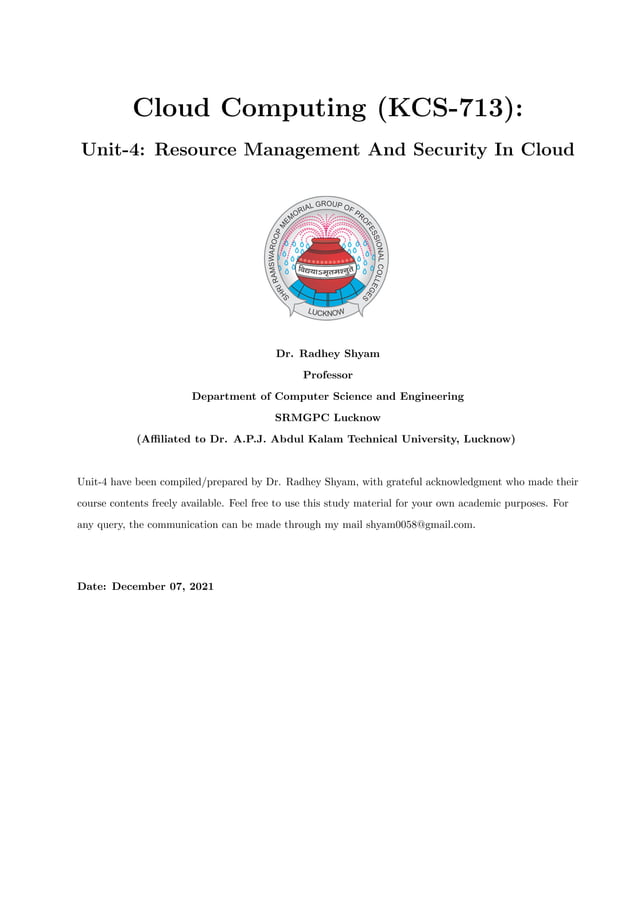 Cc unit 4 updated version | PDF | Cloud Computing | Internet