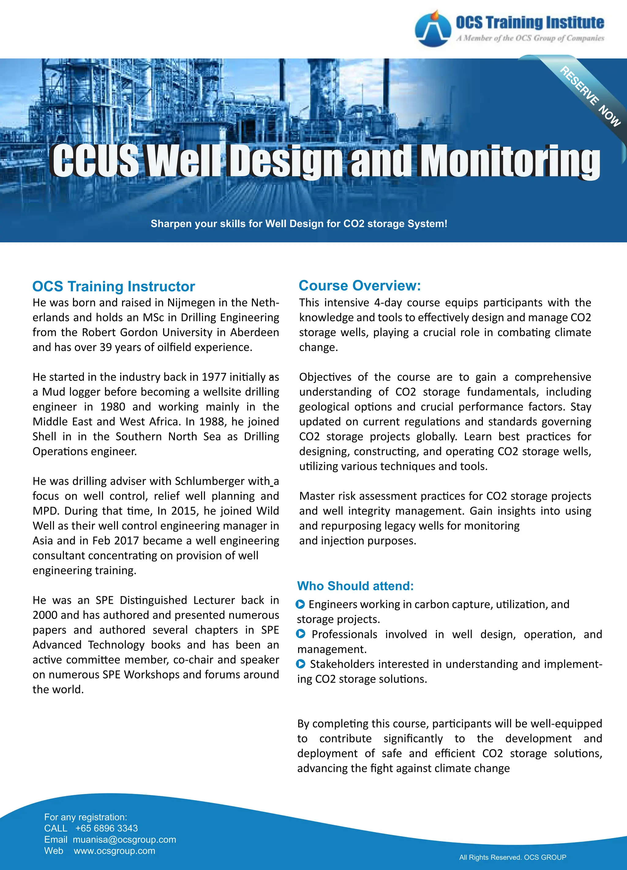 CCUS WELL DESIGN AND MONITORING TRAINING | PDF