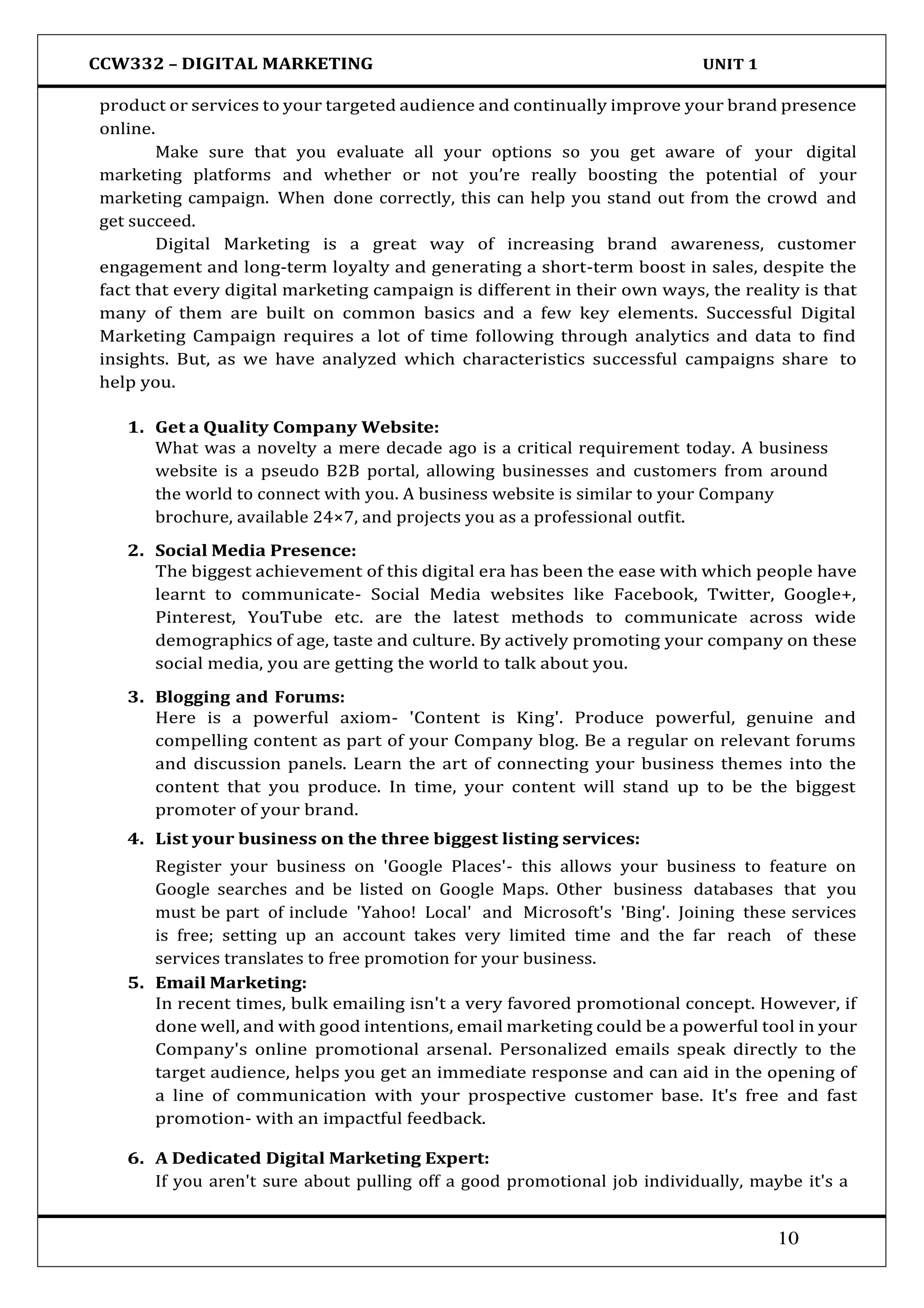 CCW332-DIGITAL MARKETING QUESTION BANK WITH ANSWERS | DOCX