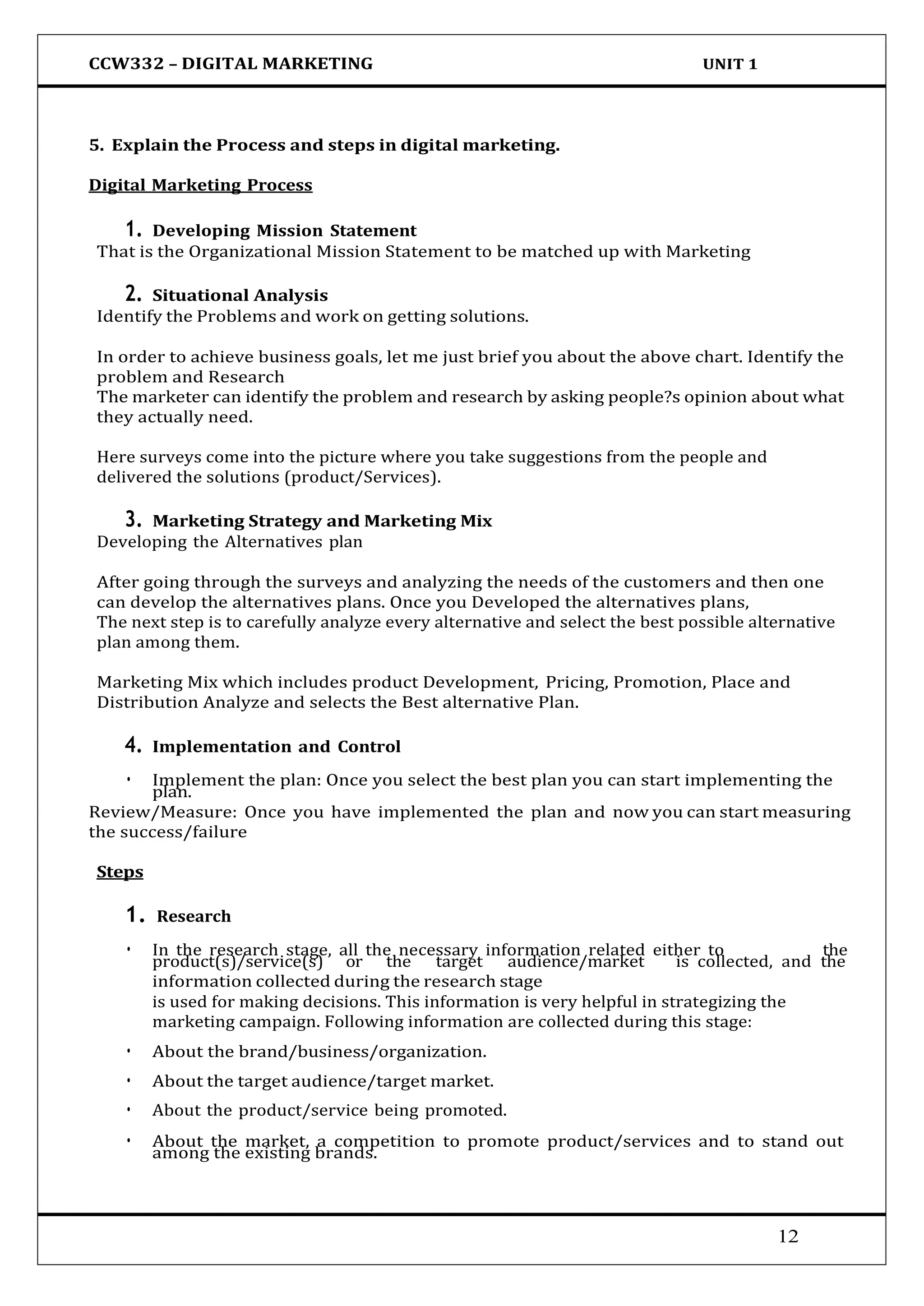 CCW332-DIGITAL MARKETING QUESTION BANK WITH ANSWERS | DOCX