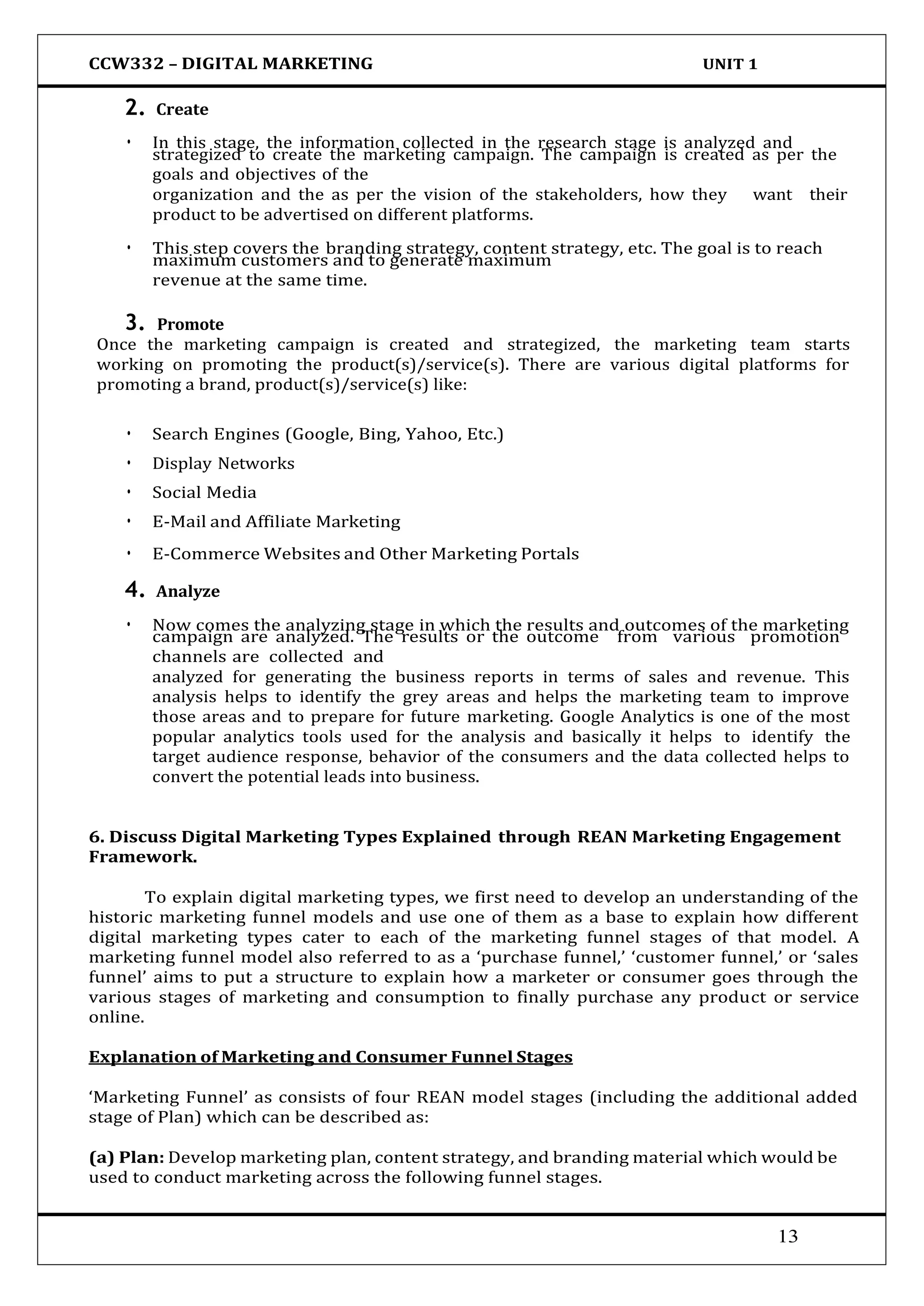 CCW332-DIGITAL MARKETING QUESTION BANK WITH ANSWERS | DOCX