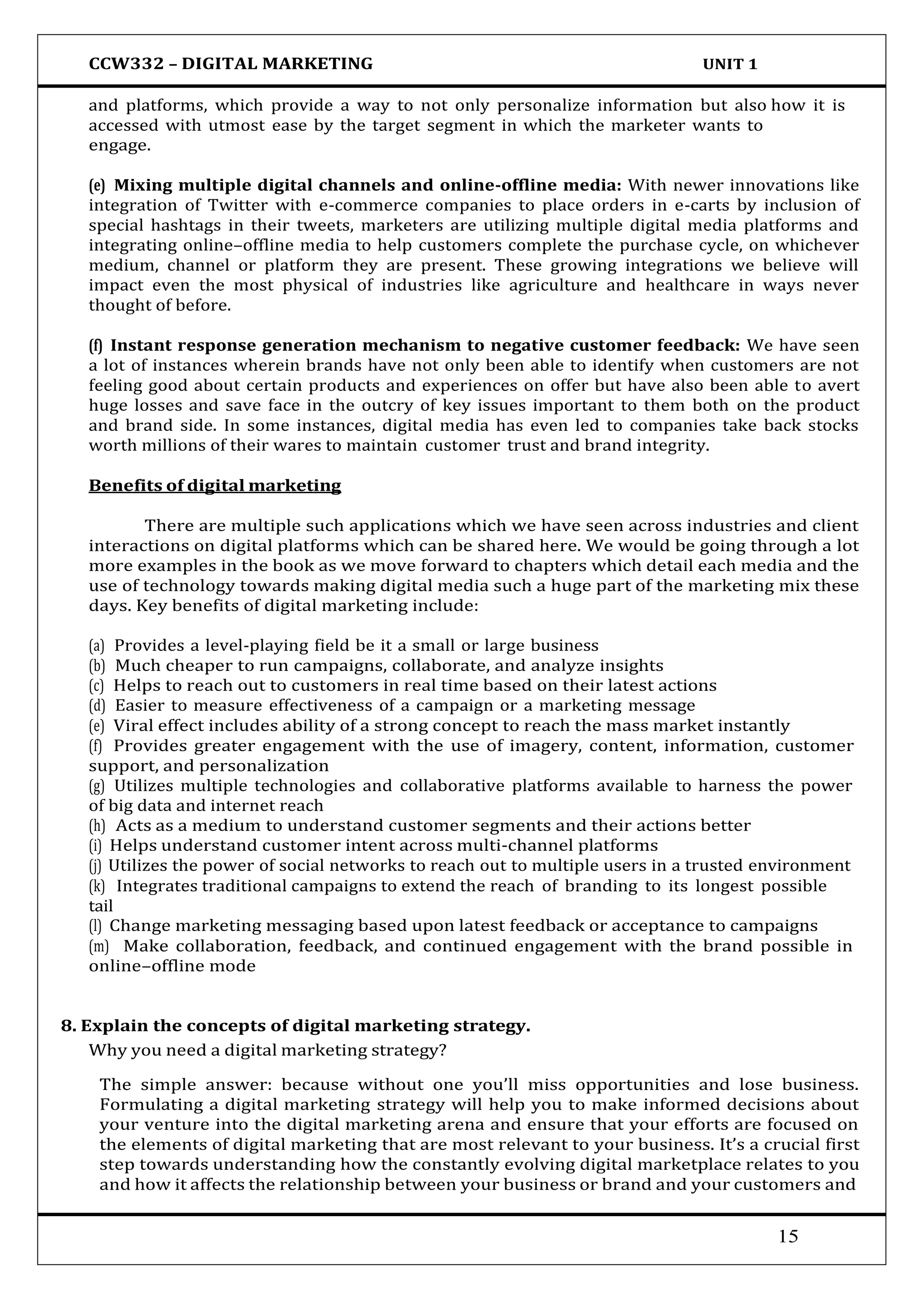 CCW332-DIGITAL MARKETING QUESTION BANK WITH ANSWERS | DOCX