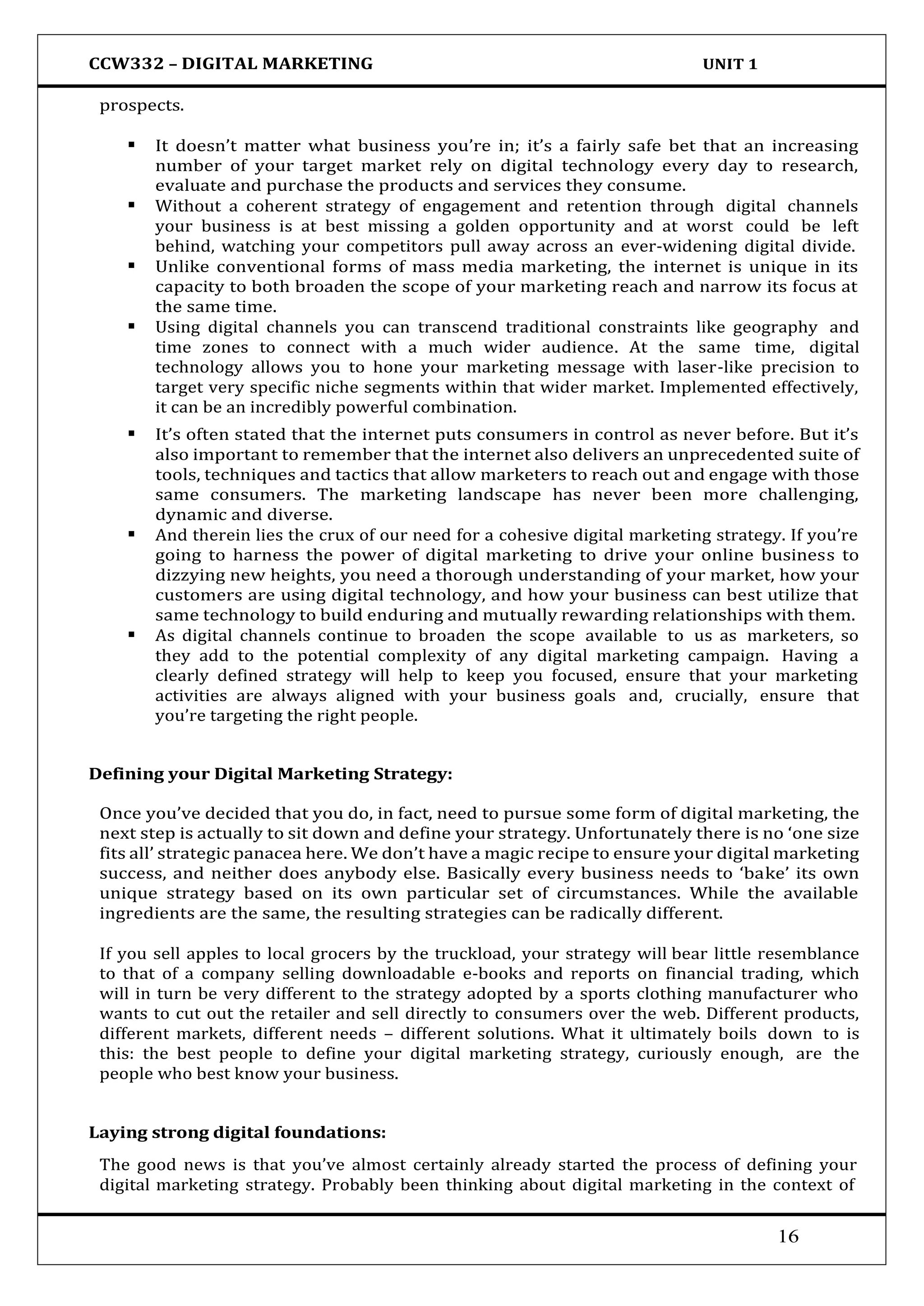 CCW332-DIGITAL MARKETING QUESTION BANK WITH ANSWERS | DOCX