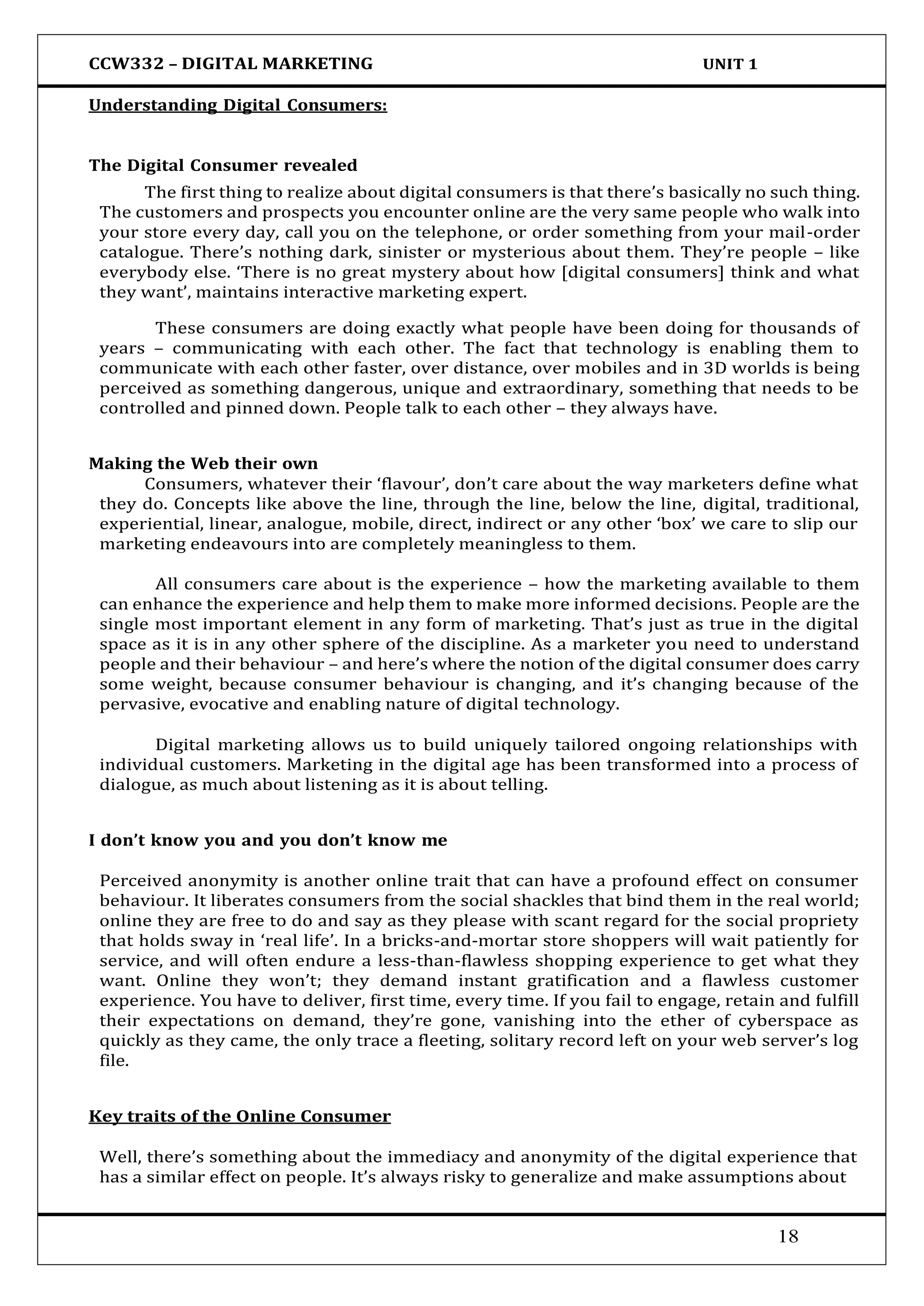 CCW332-DIGITAL MARKETING QUESTION BANK WITH ANSWERS | DOCX