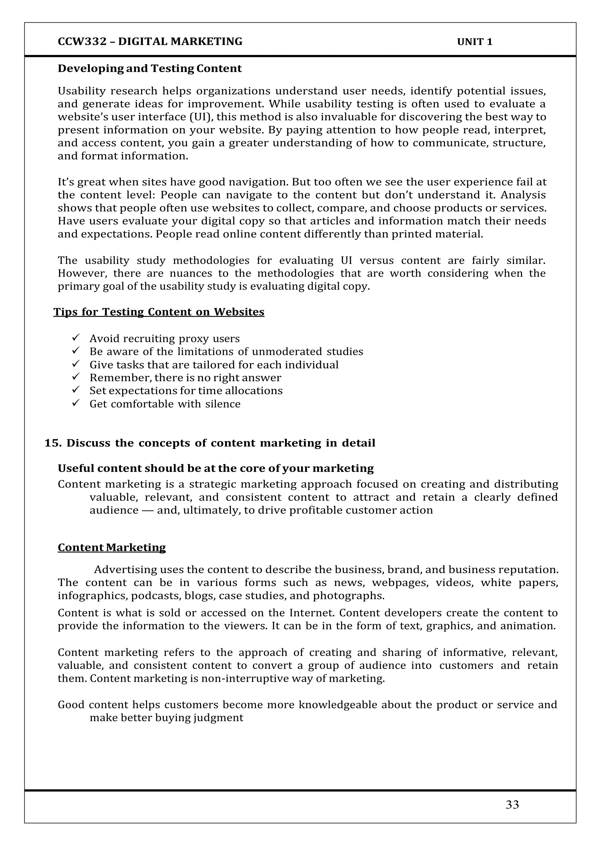 CCW332-DIGITAL MARKETING QUESTION BANK WITH ANSWERS | DOCX