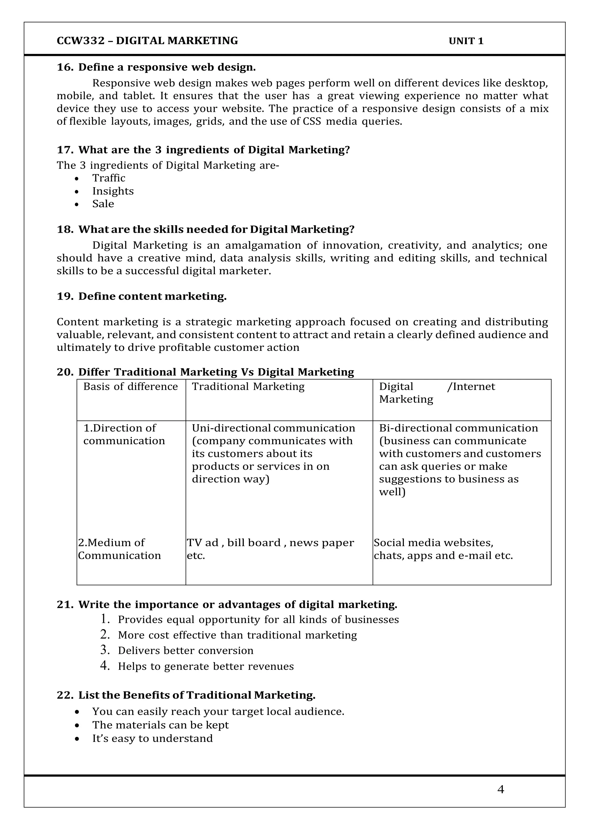 CCW332-DIGITAL MARKETING QUESTION BANK WITH ANSWERS | DOCX