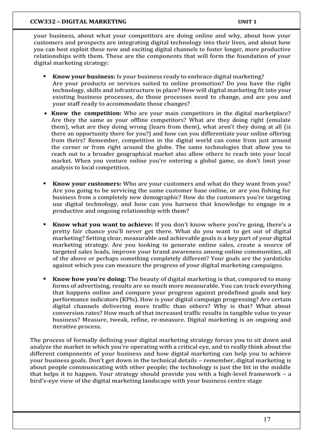 CCW332-DIGITAL MARKETING QUESTION BANK WITH ANSWERS | DOCX