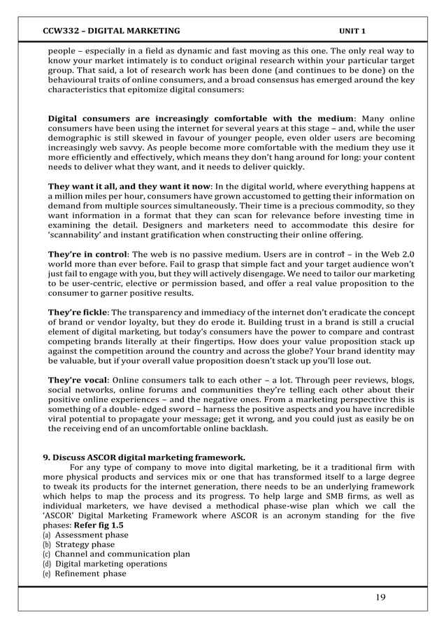 CCW332-DIGITAL MARKETING QUESTION BANK WITH ANSWERS | DOCX