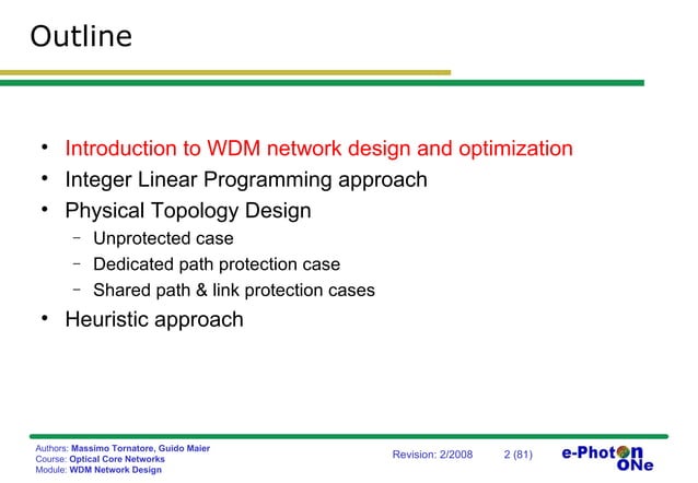 Cc wdm network design | PPT