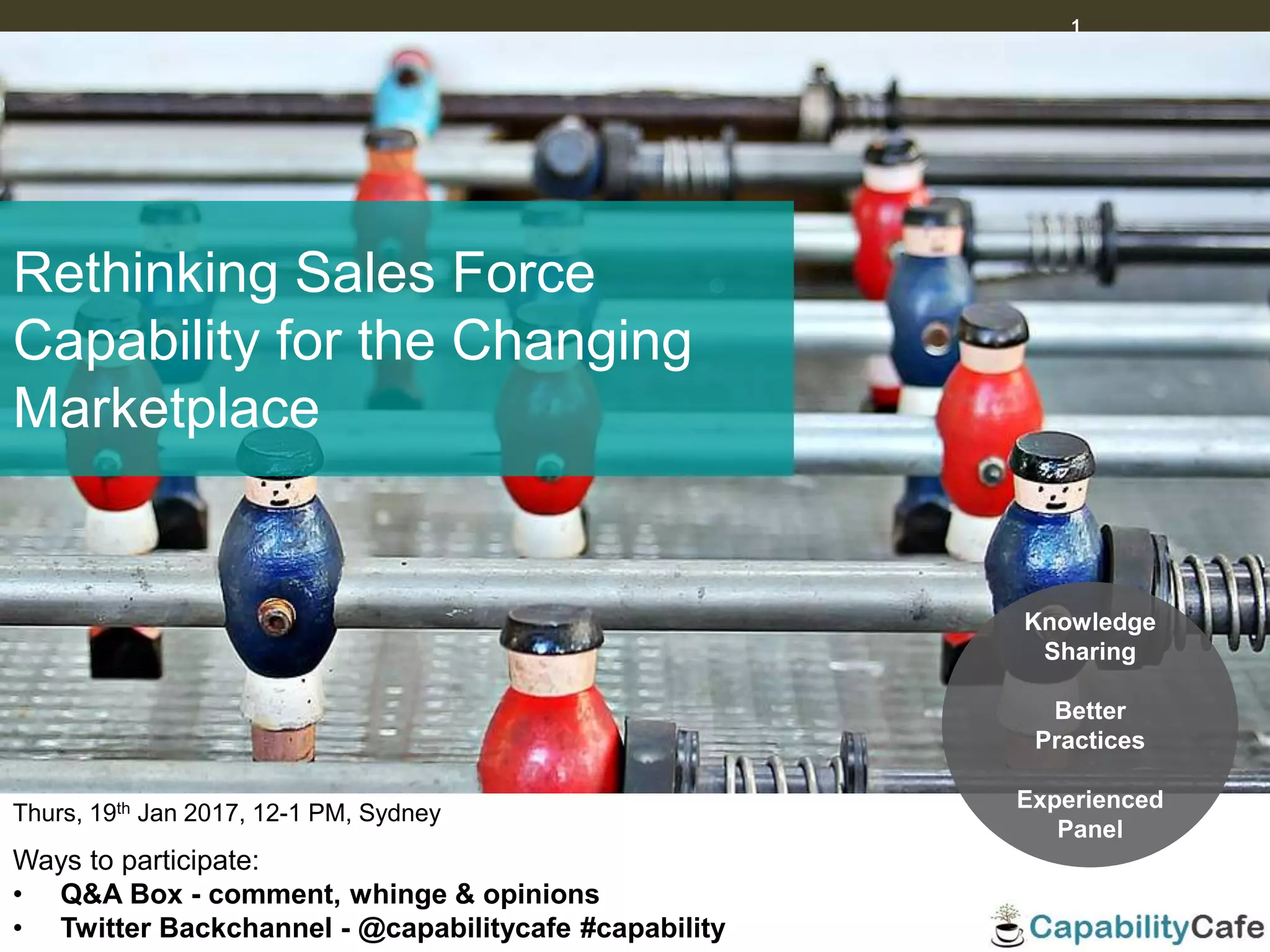 Rethinking Sales Force Capability for the Changing Marketplace ...