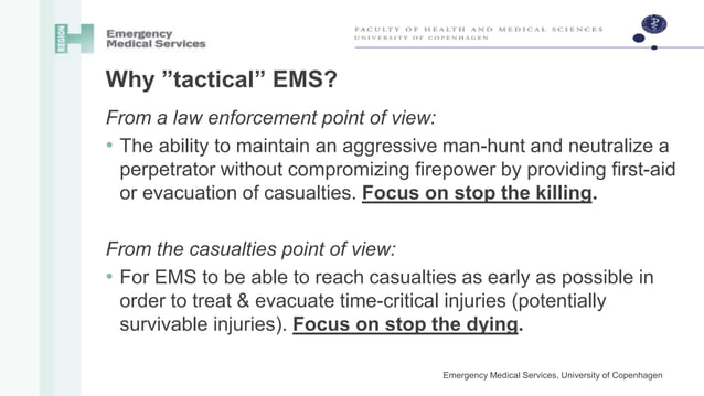 TEMS - Tactical Emergency Medical Services | PPTX