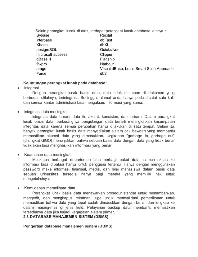 Materi lengkap tentang database | PDF