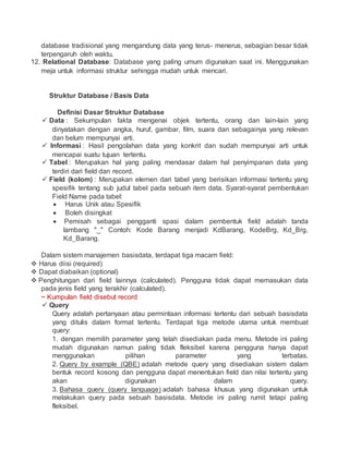 Materi lengkap tentang database | DOCX