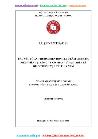 Các Yếu Tố Ảnh Hưởng Đến Động Lực Làm Việc Của Nhân Viên, 9Đ.doc