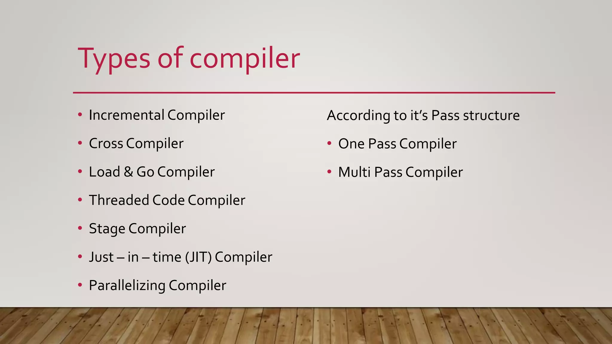 Types Of Compilers Pptx Programming Languages Computing
