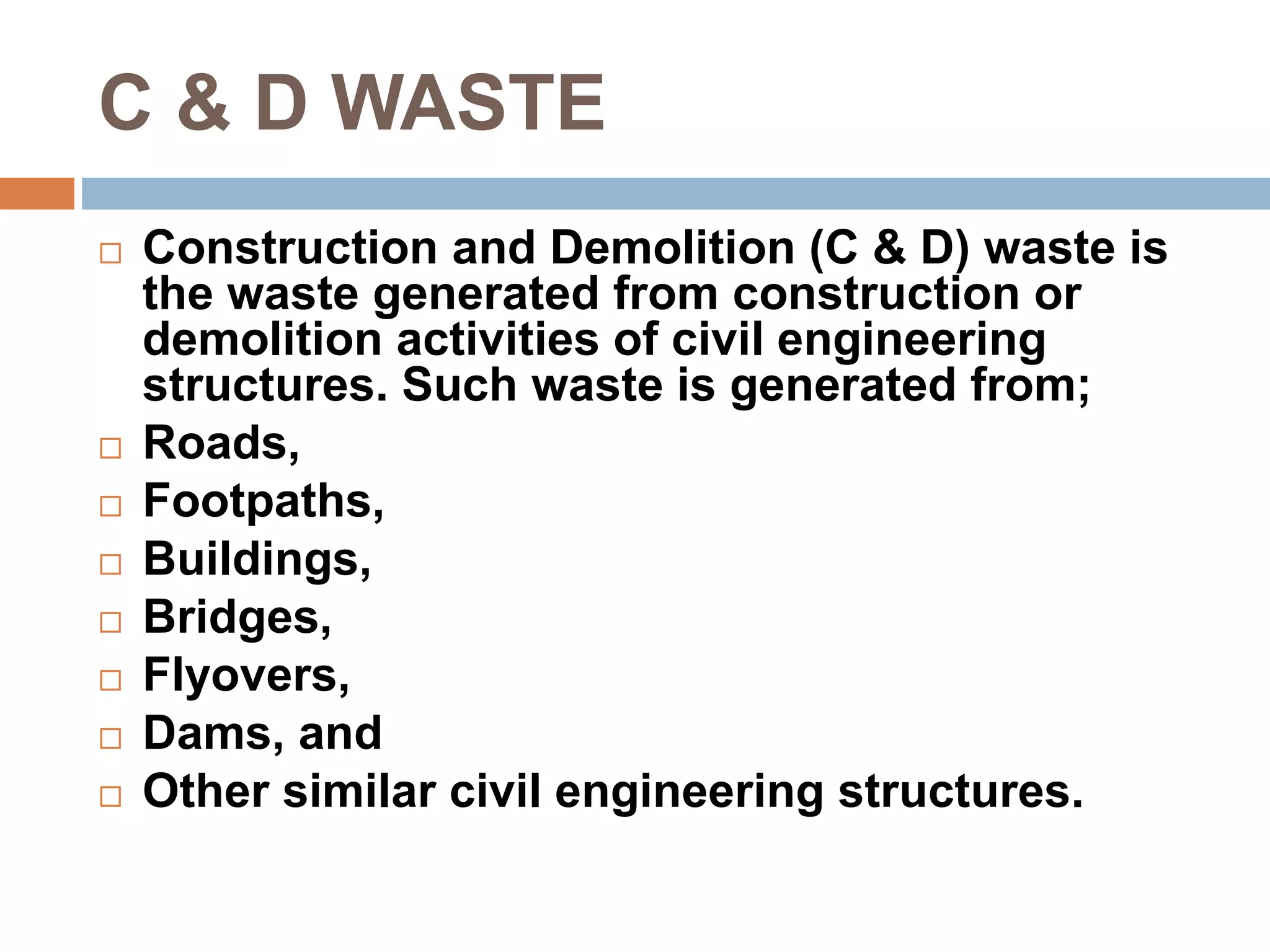 Avoidance of waste and recycling of construction and demolition waste ...