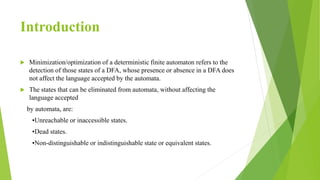 optimization of DFA | PPTX