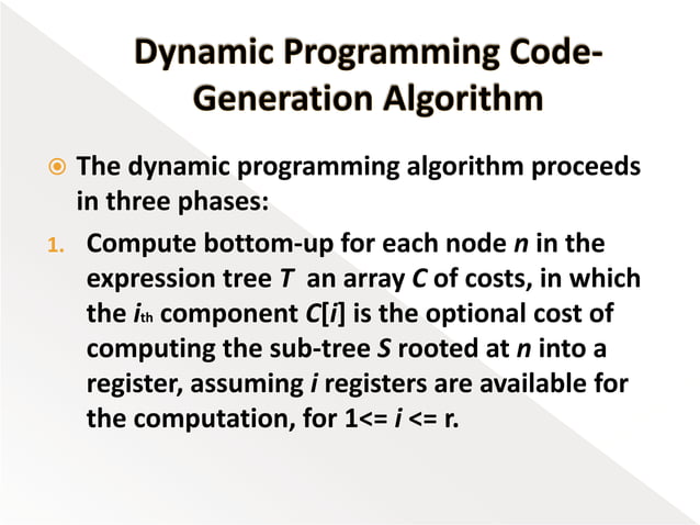 Dynamic Programming Code-Optimization Algorithm (Compiler Design) | PPTX | Programming Languages ...
