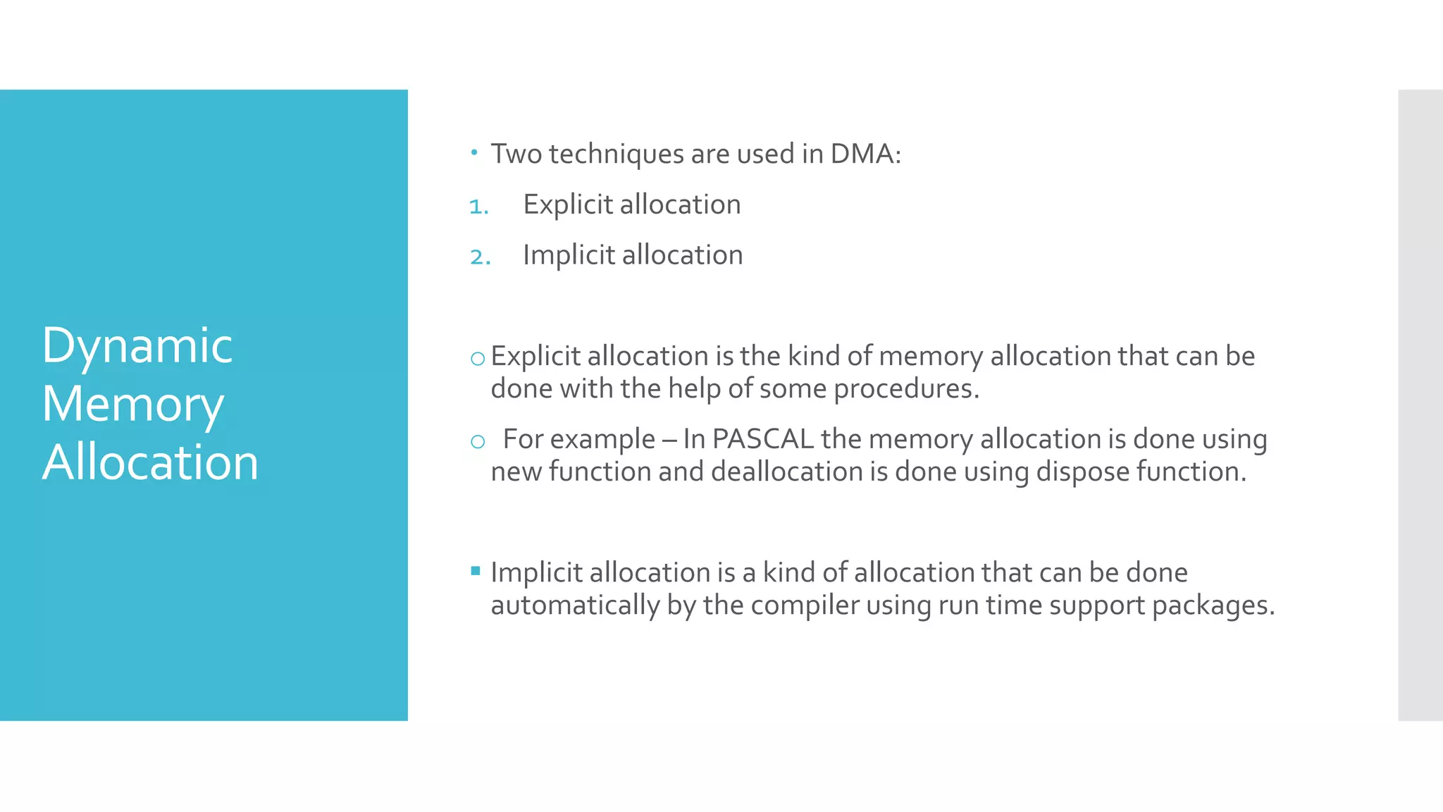 Dynamic Storage Allocation Techniques In Compiler Design Ppt 8512