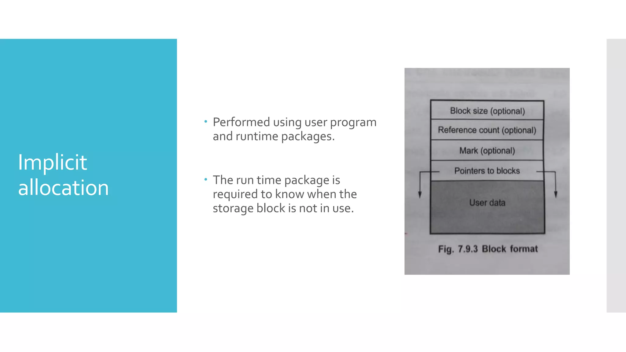 Dynamic storage allocation techniques in Compiler design | PPTX