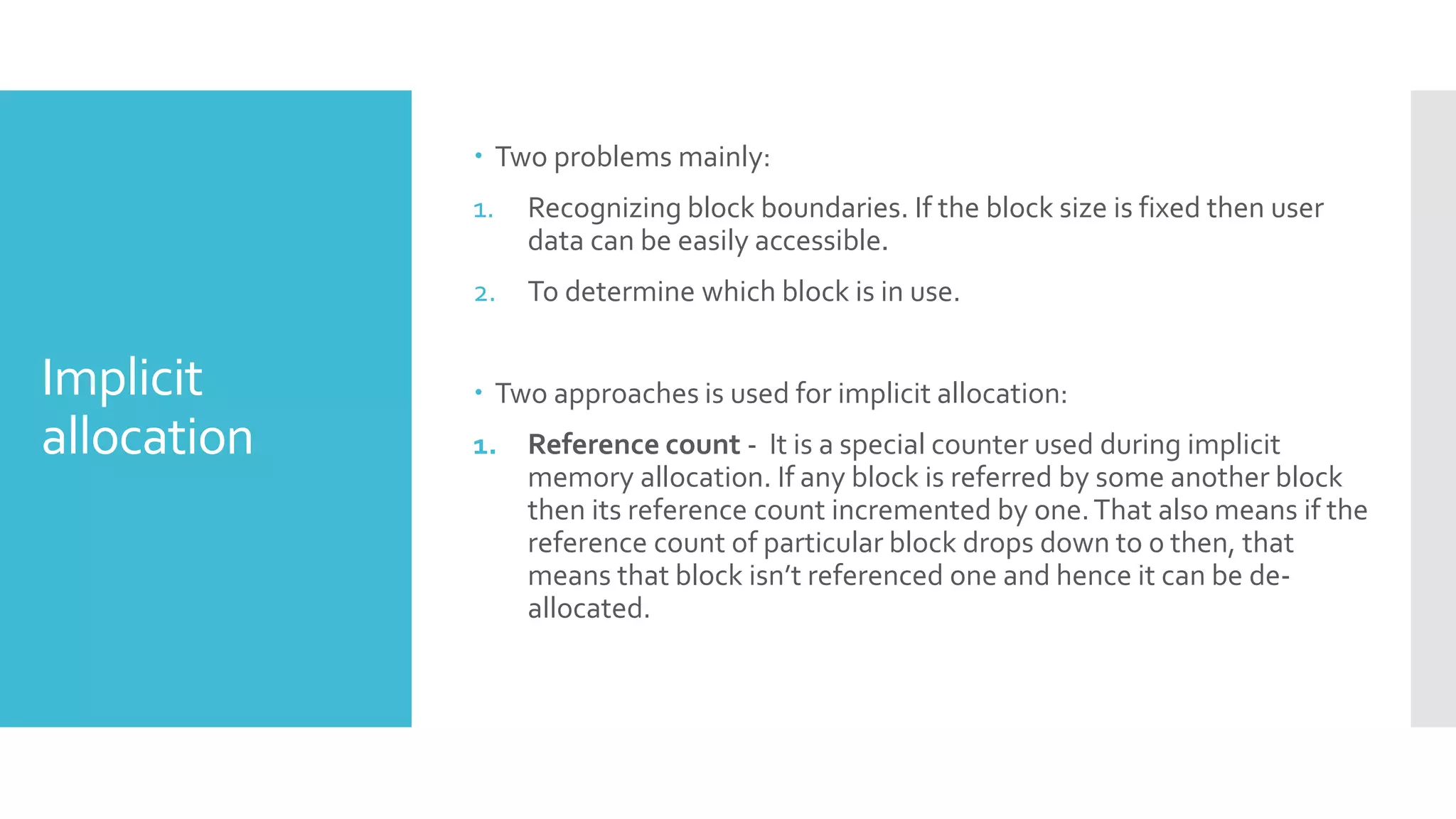 Dynamic storage allocation techniques in Compiler design | PPTX