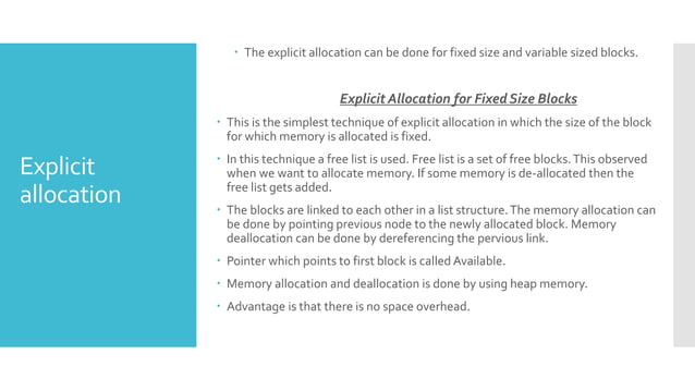 Dynamic Storage Allocation Techniques In Compiler Design Ppt