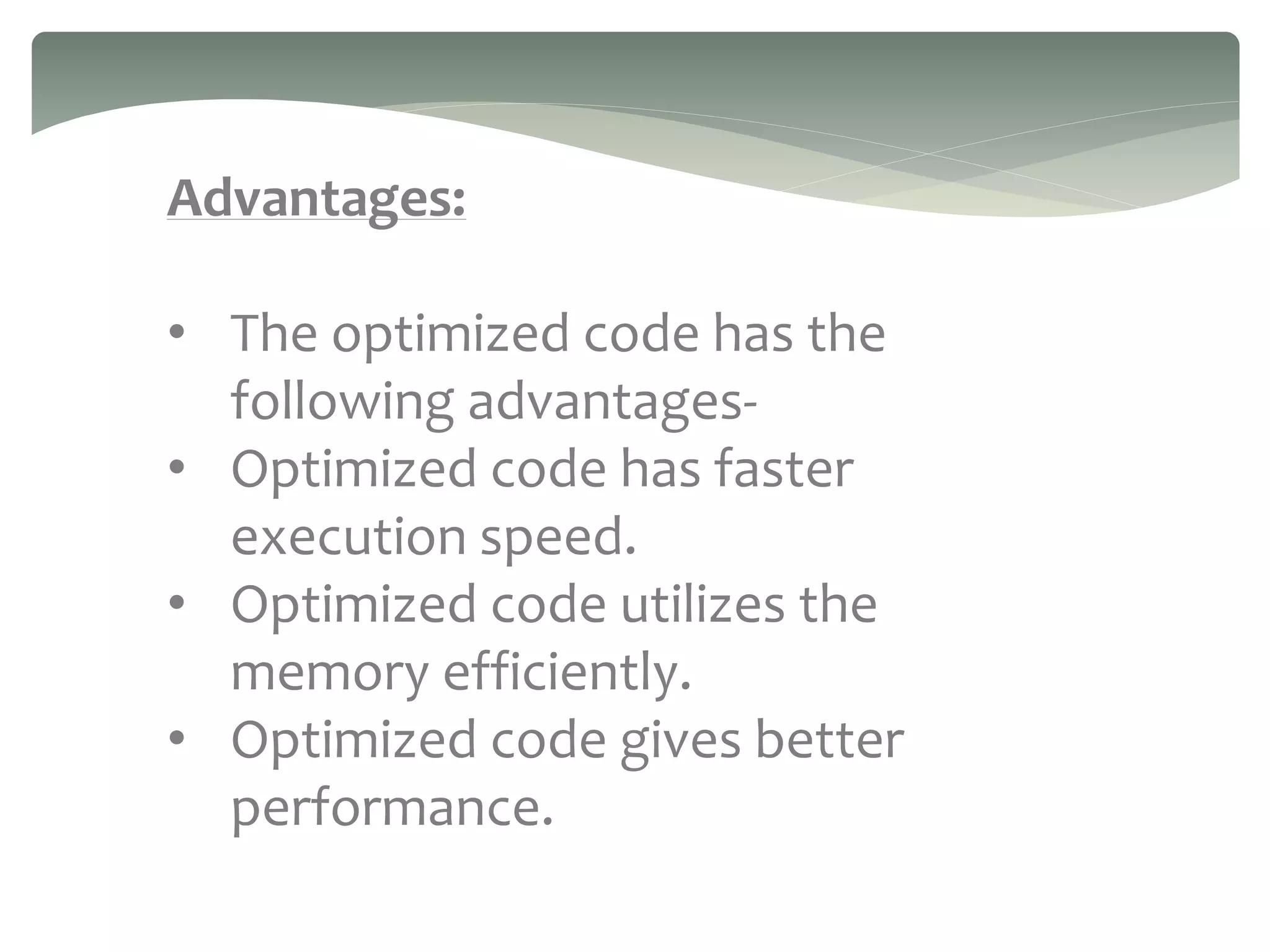 Code optimization | PPTX