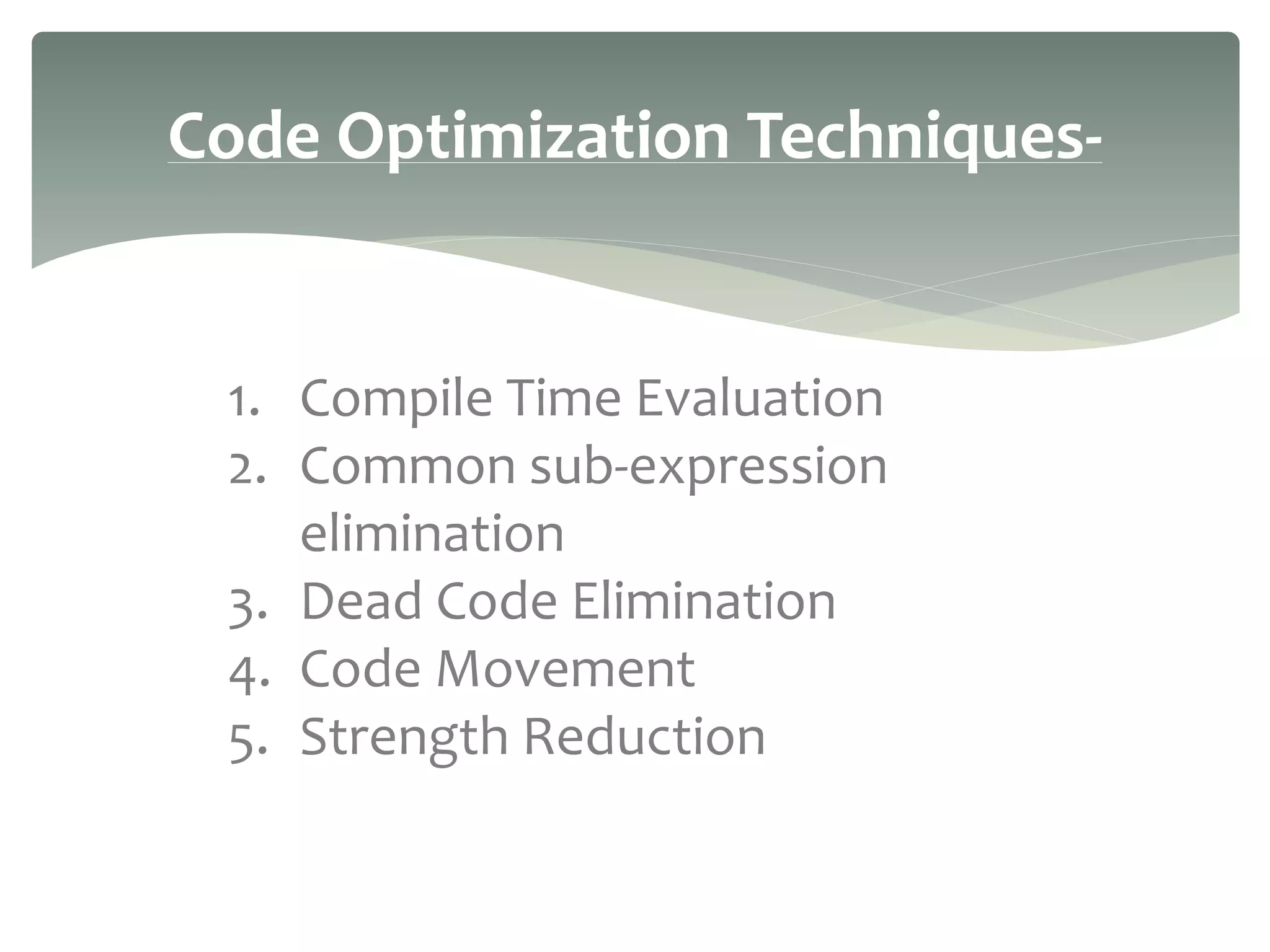 Code Optimization Pptx Programming Languages Computing