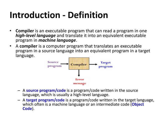 Cd ch1 - introduction | PPTX | Programming Languages | Computing