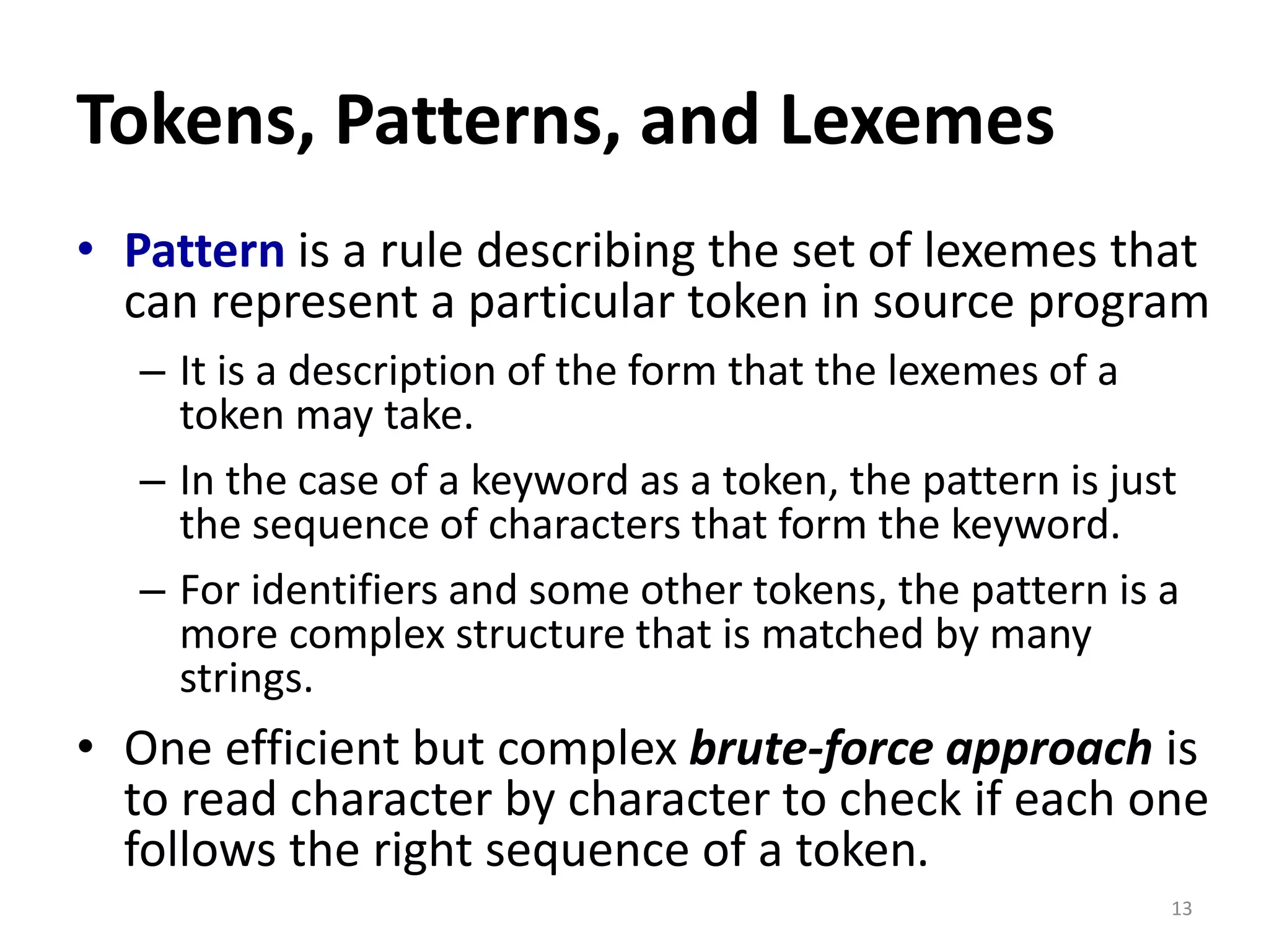 Cd ch2 - lexical analysis | PPTX