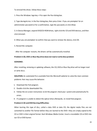 CD/DVD Drive Error Cause Detection and Solution | PDF