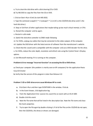 CD/DVD Drive Error Cause Detection and Solution | PDF
