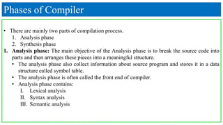 The Phases of a Compiler | PPTX | Programming Languages | Computing