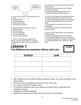 Cd ict-worksheet-la1-form-4 | DOC | Internet | Computing