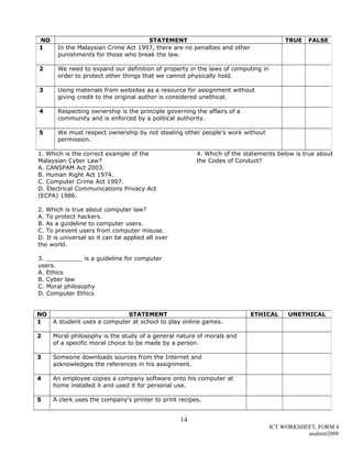Cd ict-worksheet-la1-form-4 | DOC | Internet | Computing
