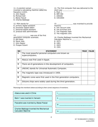 Cd ict-worksheet-la1-form-4 | DOC | Internet | Computing