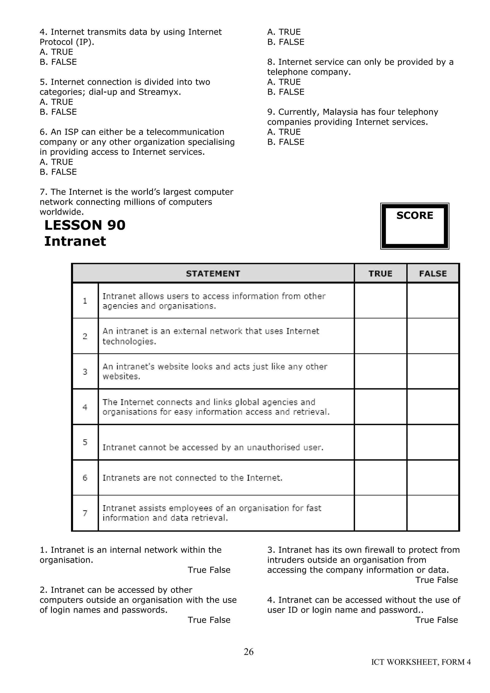 Cd ict-worksheet-la3-form-4 | DOC | Computer Peripherals | Computing