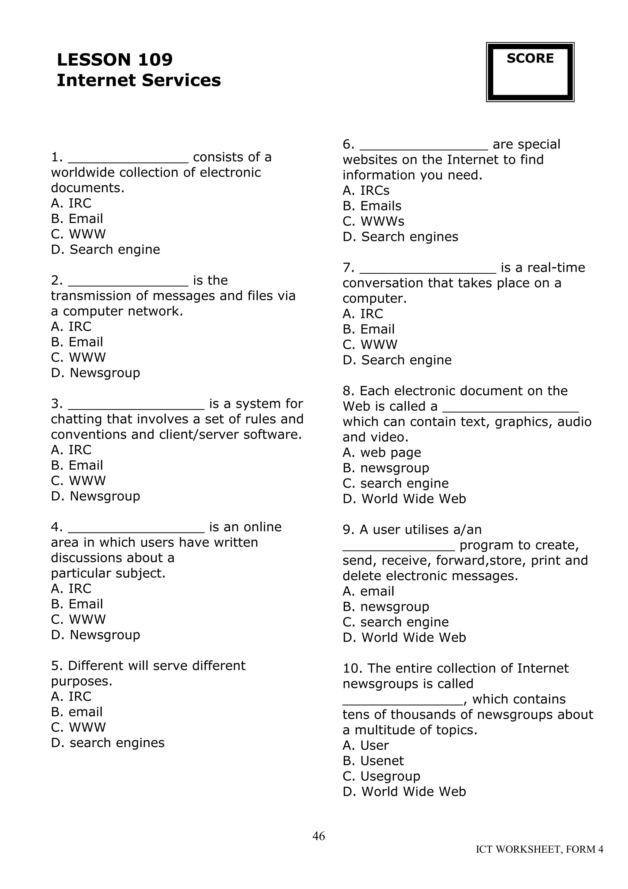 Cd ict-worksheet-la3-form-4 | PDF