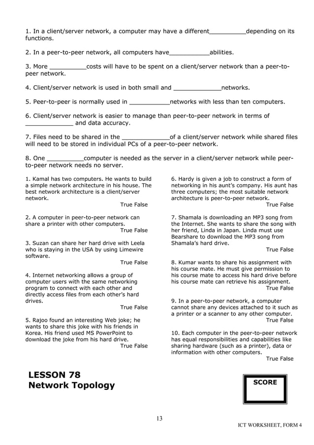 Cd ict-worksheet-la3-form-4 | DOC | Computer Peripherals | Computing