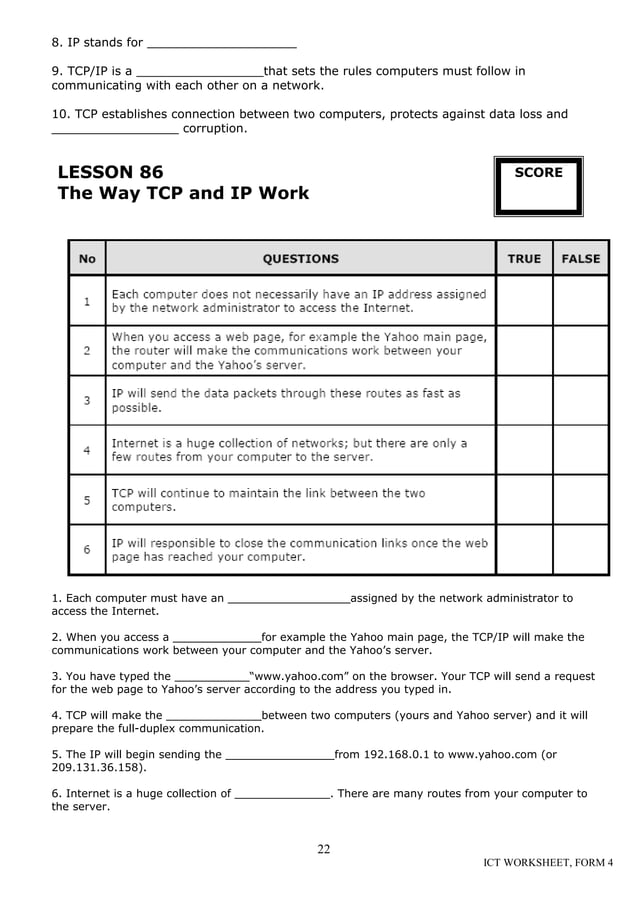 Cd ict-worksheet-la3-form-4 | DOC | Computer Peripherals | Computing